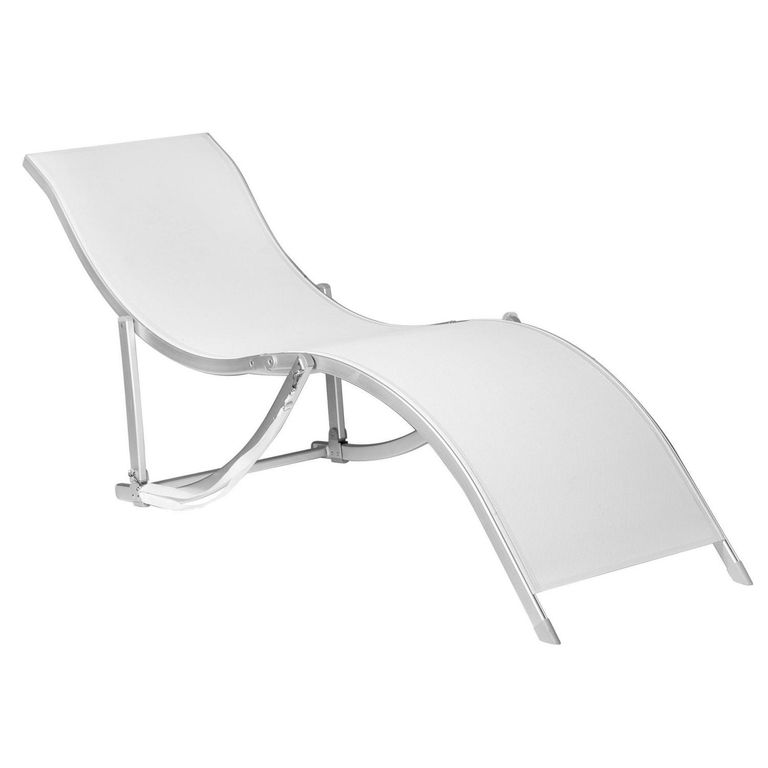 JUST HOME COLLECTION - Reposera Plegable Textileno Blanco | Ofertitas