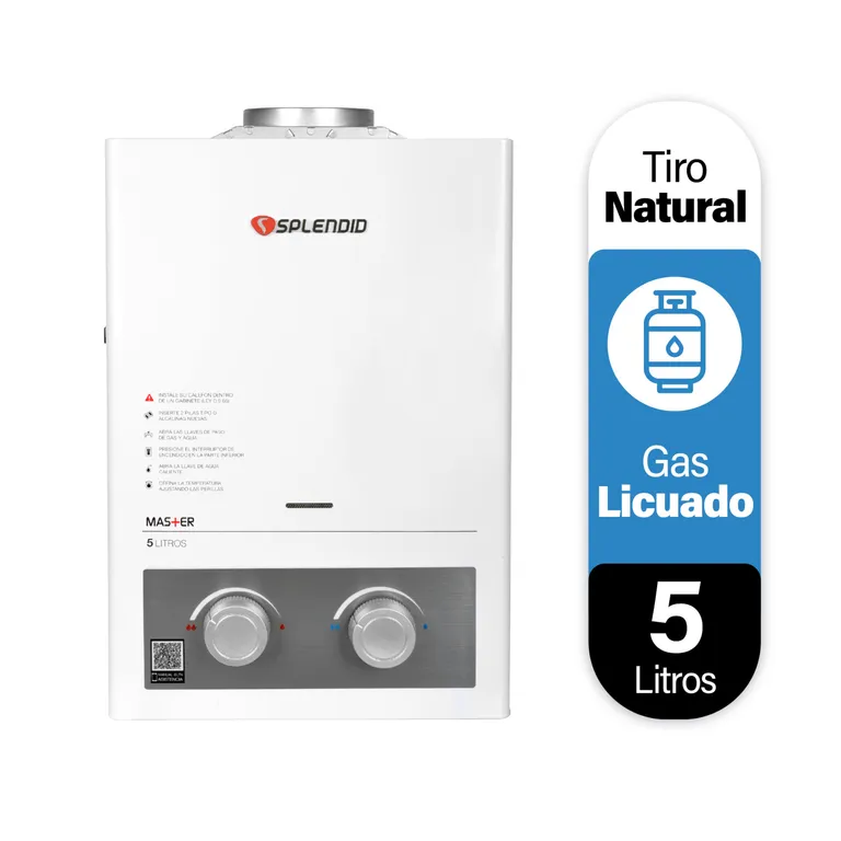 SPLENDID - Calefont Gas Licuado 5 Litros Tiro Natural Ionizado | Ofertitas