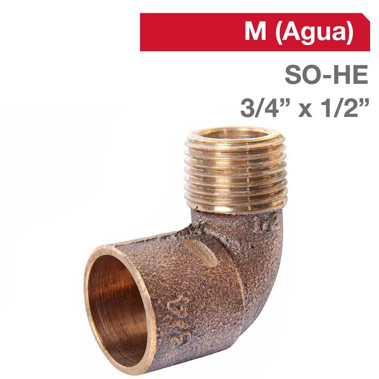 NIBSA - Codo Bronce SO/HE 3/4" x 1/2" 1u | Ofertitas
