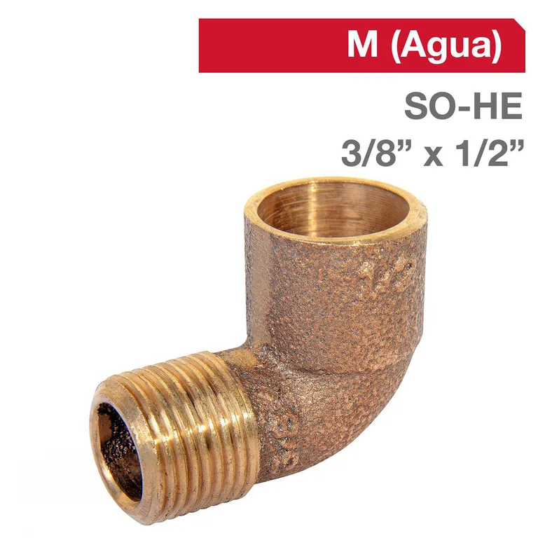NIBSA - Codo Bronce SO/HE 3/8" x 1/2" 1u | Ofertitas