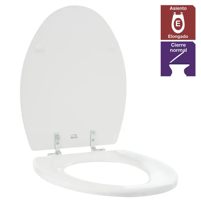 BEMIS - Asiento WC elongado madera blanco | Ofertitas