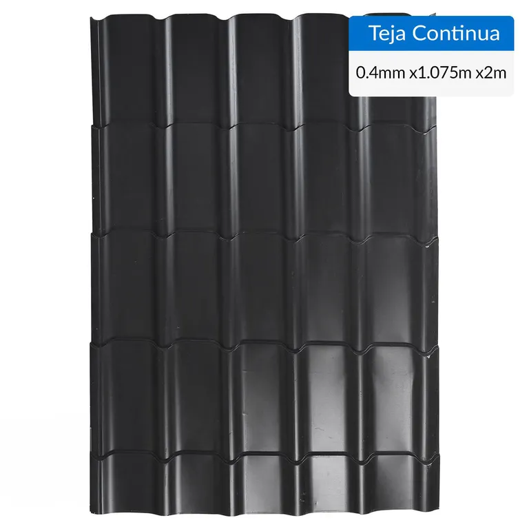 INSTAPANEL - Teja continua curva Acero/Zinc 1.075x2 m 0.4 mm Negro ...