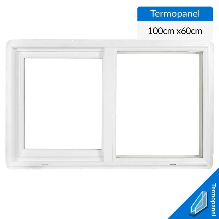 WINTEC - Ventana termopanel PVC 100x60 cm blanco corredera | Ofertitas