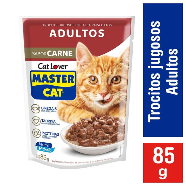 MASTER CAT - Alimento húmedo para gato adulto 85 g carne | Ofertitas