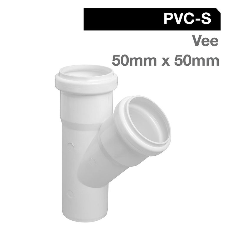 TIGRE - Vee PVC-S Bco c/goma 50mm x 50mm Blanco 1u | Ofertitas