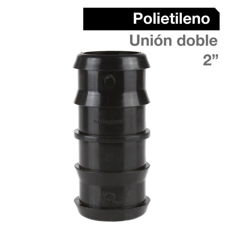 HOFFENS - Union Doble Polietileno 2" Negro 1u | Ofertitas