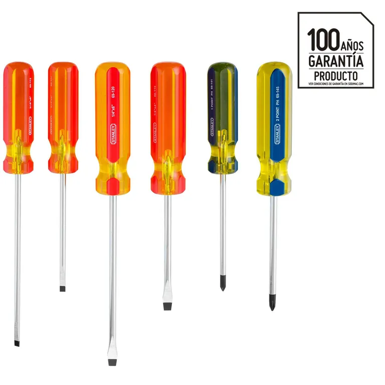 STANLEY - Set de destornilladores acero 6 unidades | Ofertitas