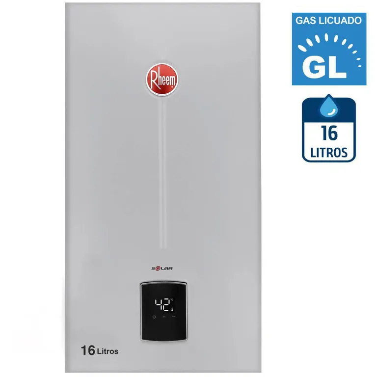 RHEEM - Calefont Gas Licuado 16 Litros Tiro Natural Ionizado | Ofertitas