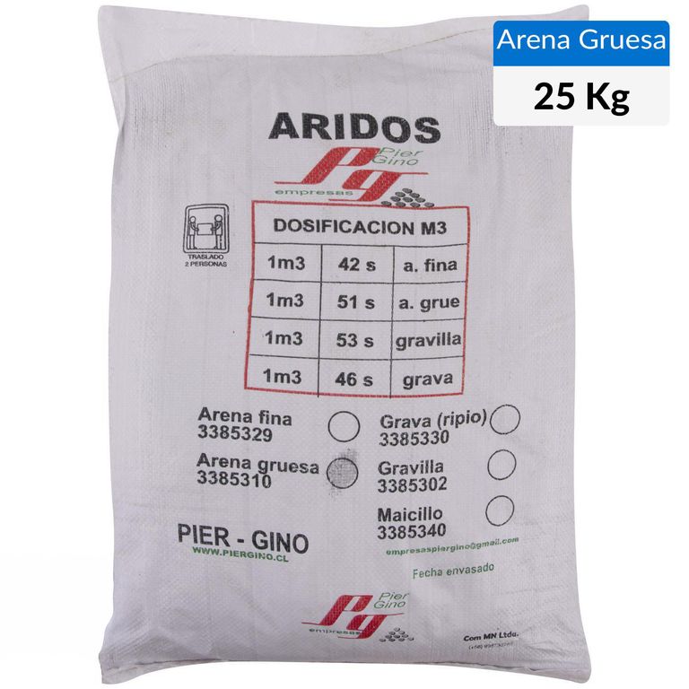 GENERICO - Arena gruesa 25 kilos | Ofertitas