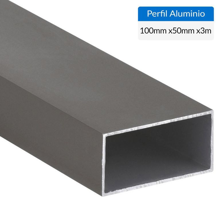 SUPERFIL - Perfil Tubular Gris Aluminio 100x50x1,5 mm 3 m | Ofertitas