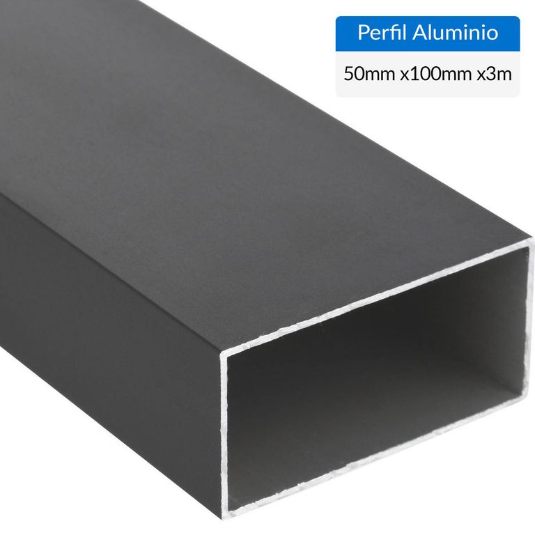 SUPERFIL - Perfil Tubular Negro Aluminio 100x50x1,5 mm 3 m | Ofertitas