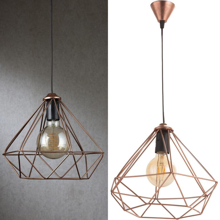 JACFELAY - Lámpara Colgante Geométrica Metal Naranjo | Ofertitas