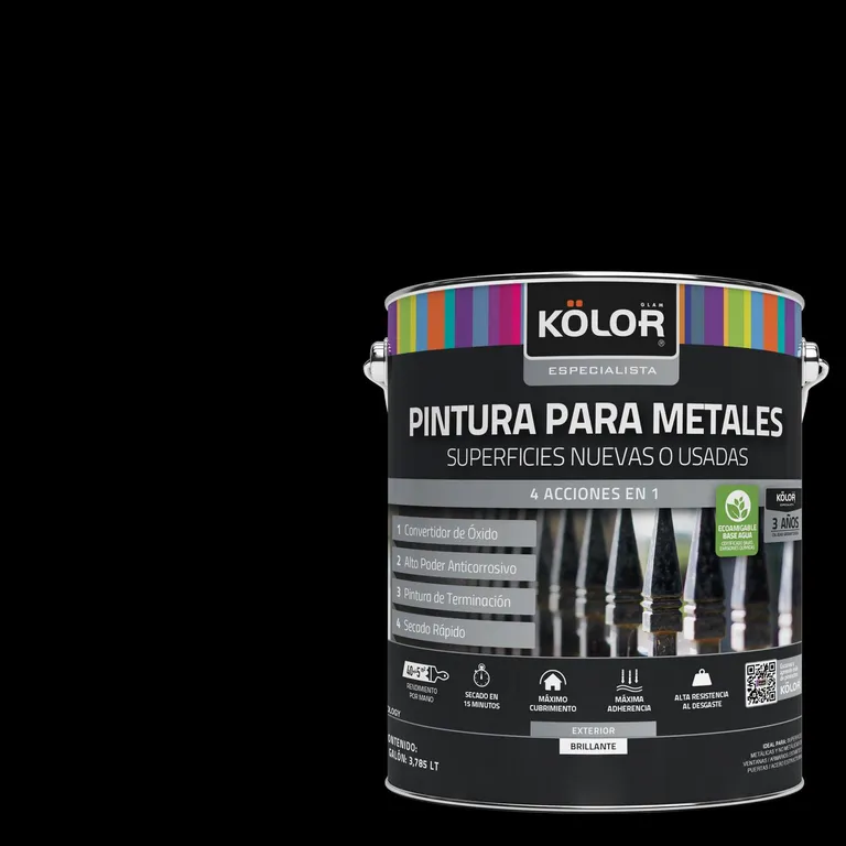 KOLOR - Esmalte Sintético Brillante 1 galón(es) Negro Negro | Ofertitas