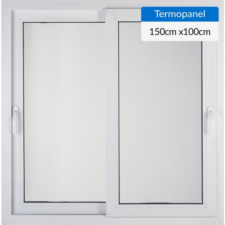 TERMOHOME - Ventana corredera 150x100 cm termopanel PVC blanco | Ofertitas