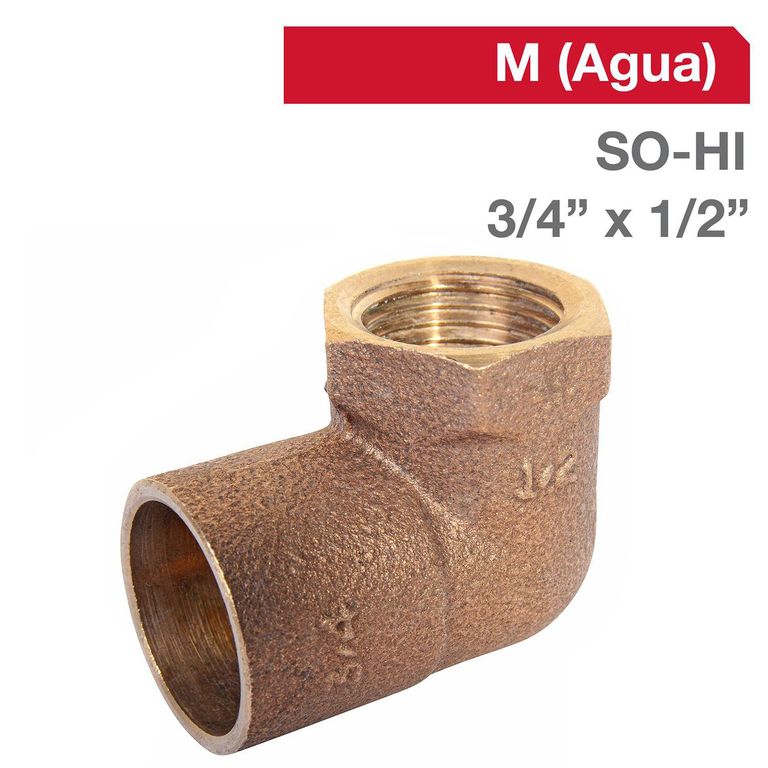 STRETTO - Codo Bronce SO/HI 3/4" x 1/2" 1u | Ofertitas