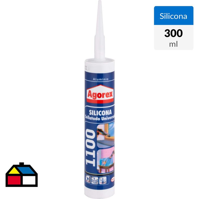 AGOREX - Silicona Multiuso Vidrio y Aluminio 300 ml color Aluminio ...