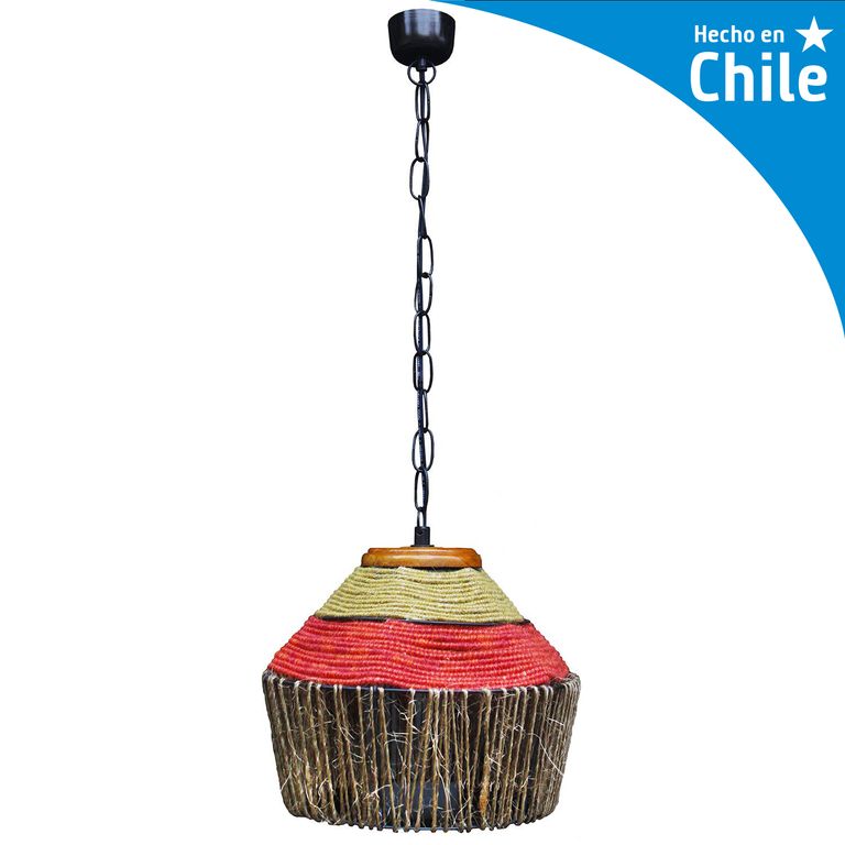 CAROLD STEVENS - Lámpara Colgante Ámber 1 Luz Madera Naranjo | Ofertitas