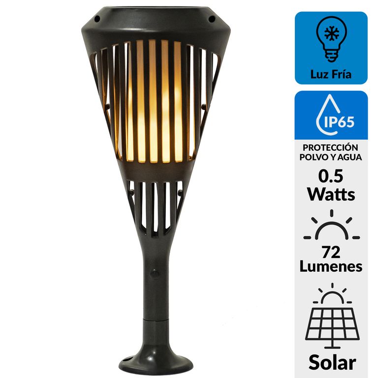 CASA BONITA - Antorcha Solar Led 0.5 W IP 65 72 lm Luz Fría | Ofertitas