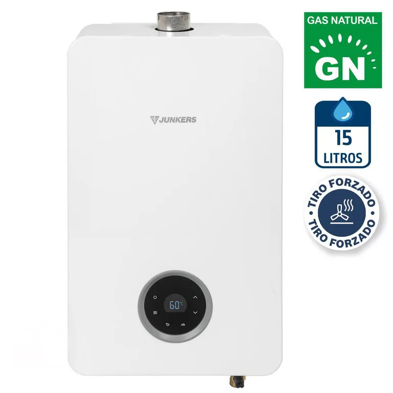 JUNKERS - Calefont Gas Natural 15 Litros Tiro Forzado Microturbina ...