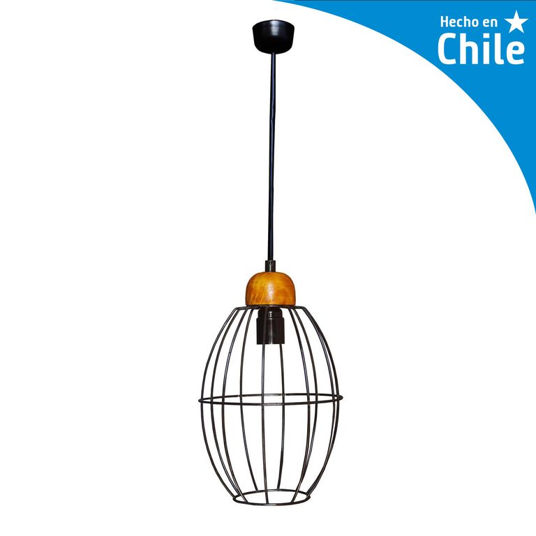 CAROLD STEVENS - Lámpara Colgante Kaila 1 Luz Metal Negro | Ofertitas
