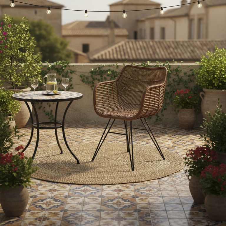 DECO MIMBRE - Sitial Butaca mimbre 85x60x40 cm café | Ofertitas