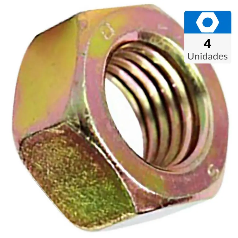 MAMUT - Tuerca hexagonal g2.unc 1/4 zincado amarillo 4unid | Ofertitas