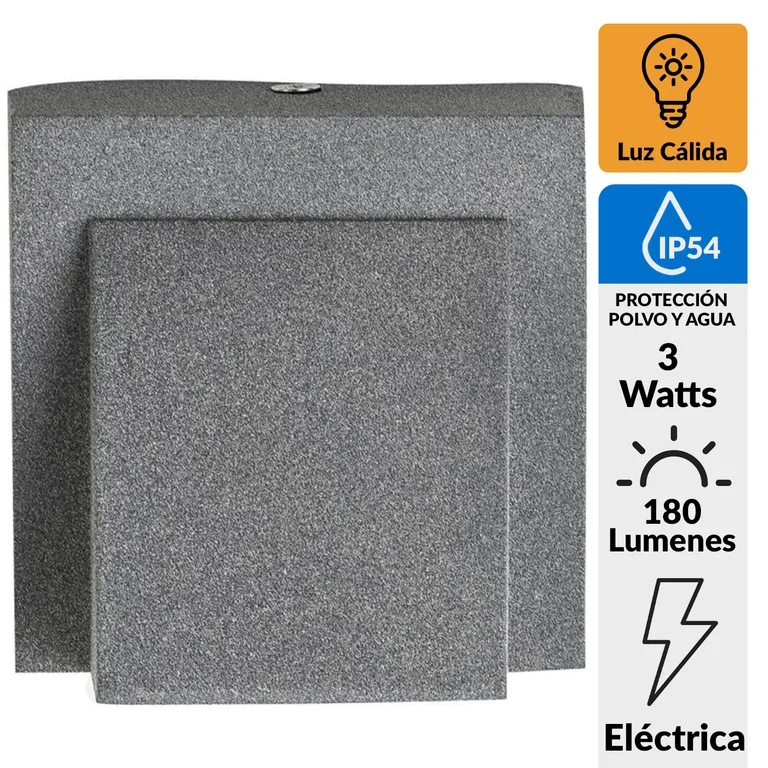 HB LEDS - Apliqué Exterior Decorativo Led Pared 3 W IP 54 180 lm Luz ...