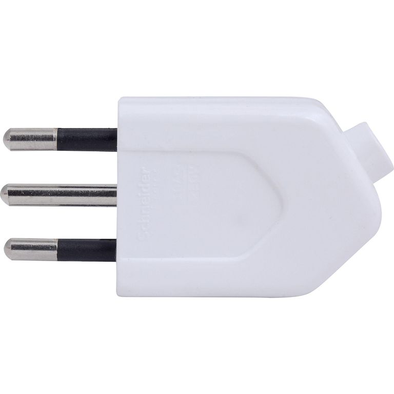 SCHNEIDER ELECTRIC - Enchufe macho volante 2p+t 10 A Blanco | Ofertitas