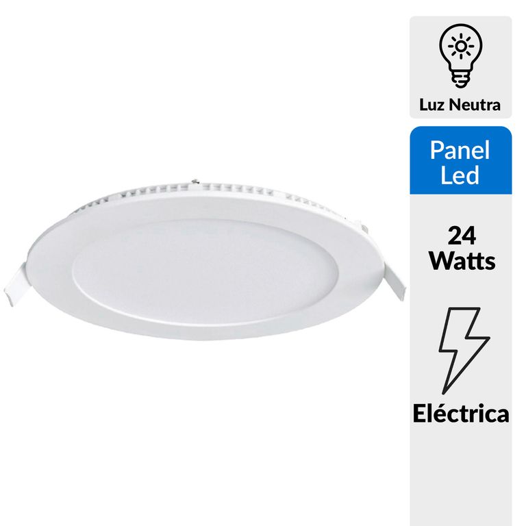 UNILUX - Panel led circular potencia 24W Luz Neutra empotrado color ...