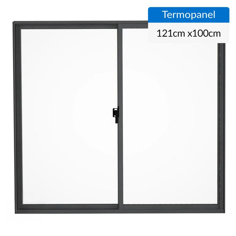WINTEC - Ventana termopanel aluminio 121x100 cm antracita corredera | Ofertitas