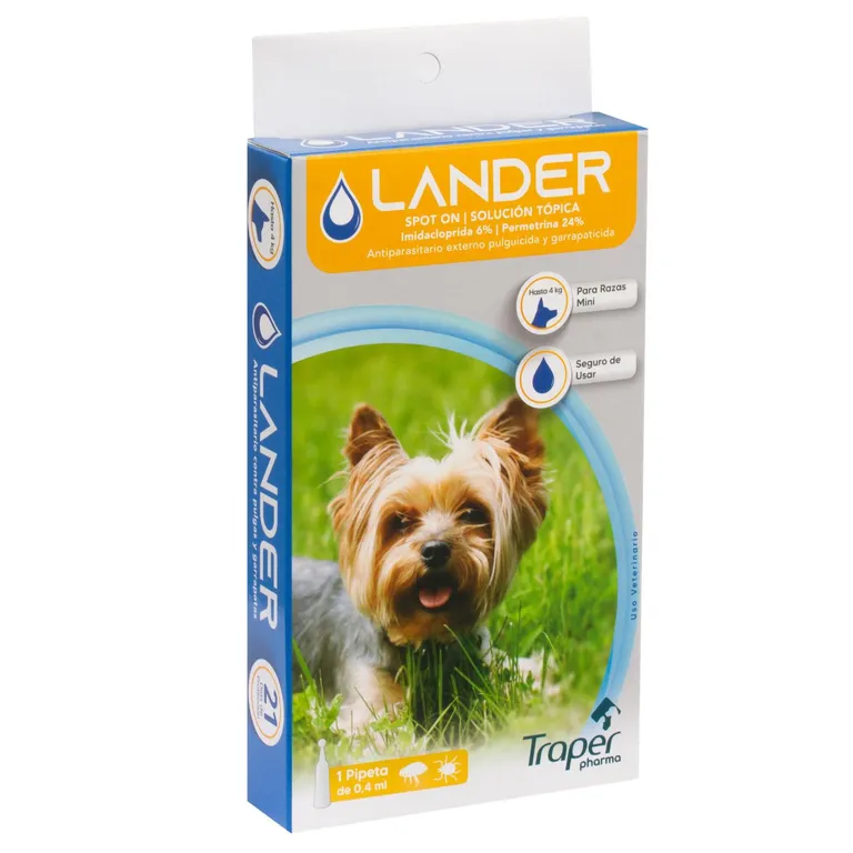 TRAPER - Pipeta antiparasitario externo para perro lander raza mini ...