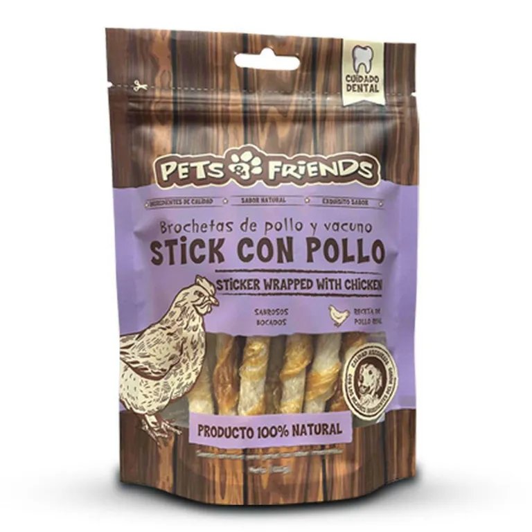 PETS AND FRIENDS - Snack perro stick con pollo 100 gr | Ofertitas