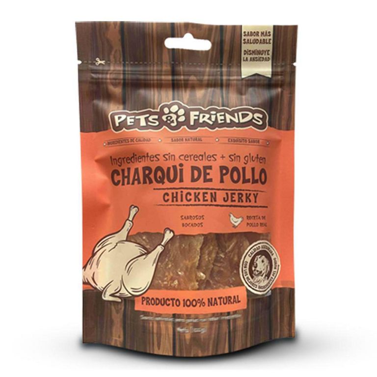 PETS AND FRIENDS - Snack perro charqui de pollo 100 gr | Ofertitas
