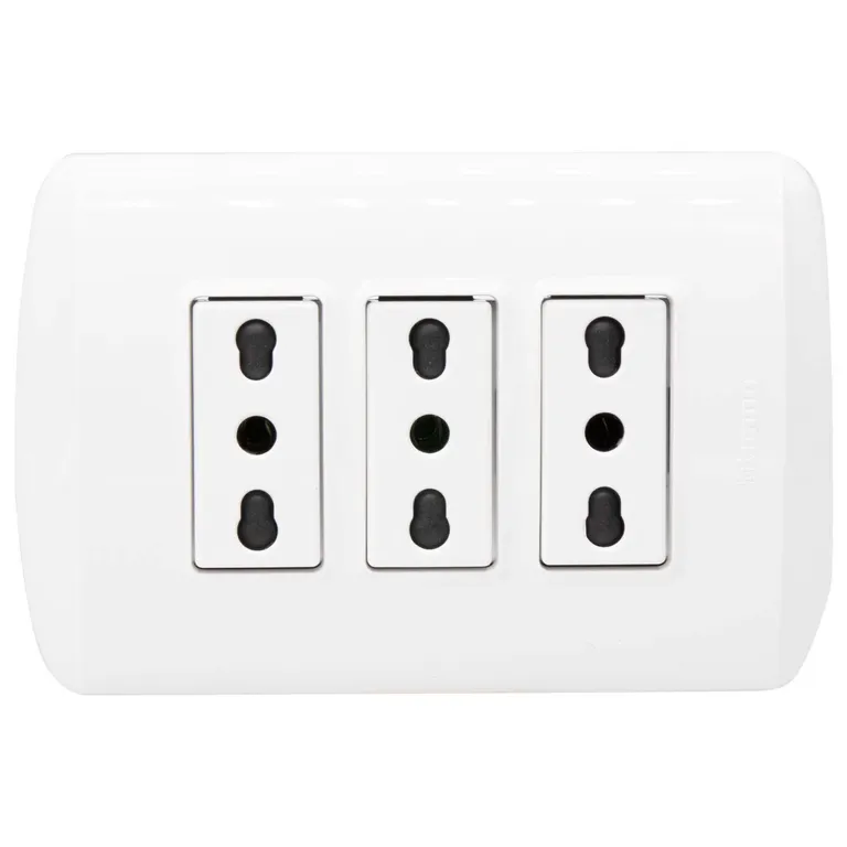 BTICINO - Placa armada Modus Plus tomacorriente triple 10/16A color ...