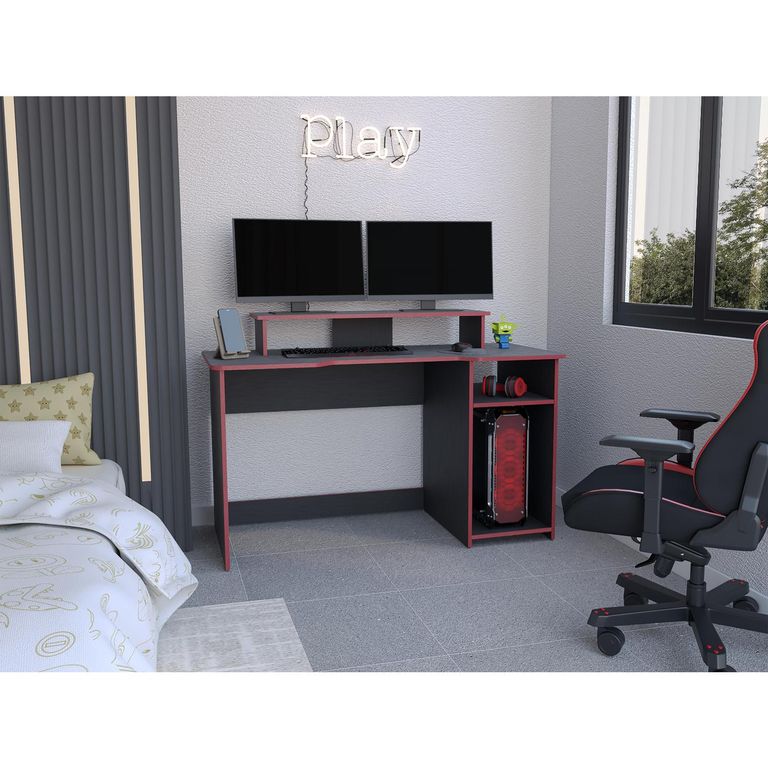 TUHOME - Escritorio Gamer Huni 1 cajón - wengue+canto | Ofertitas