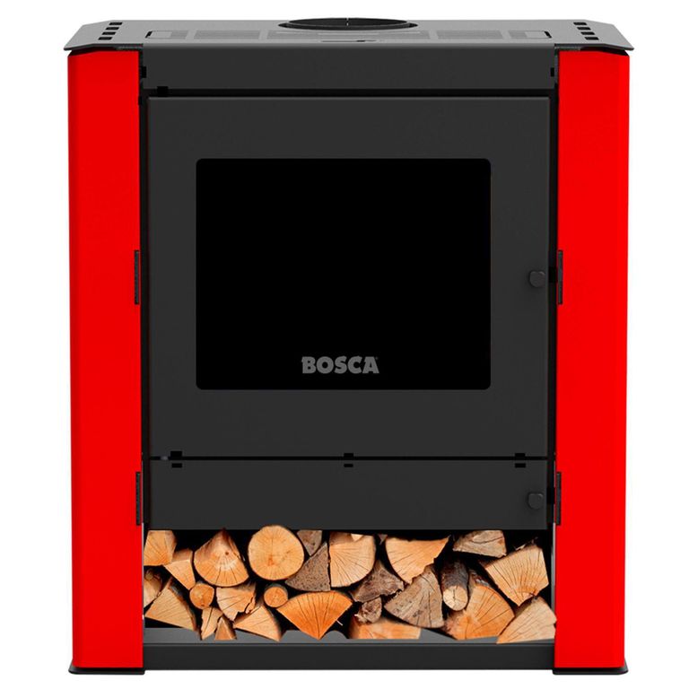 BOSCA - Estufa Leña Gold 500 Black Vision Rojo | Ofertitas
