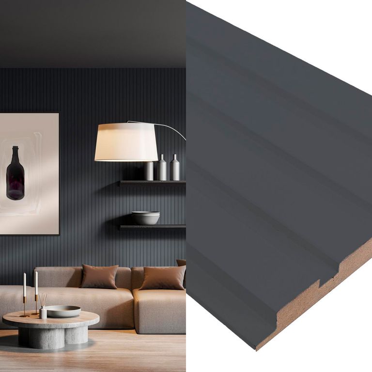 MASISA - Wall Panel Ripado Pintado Gris Grafito 15x160x2440 | Ofertitas
