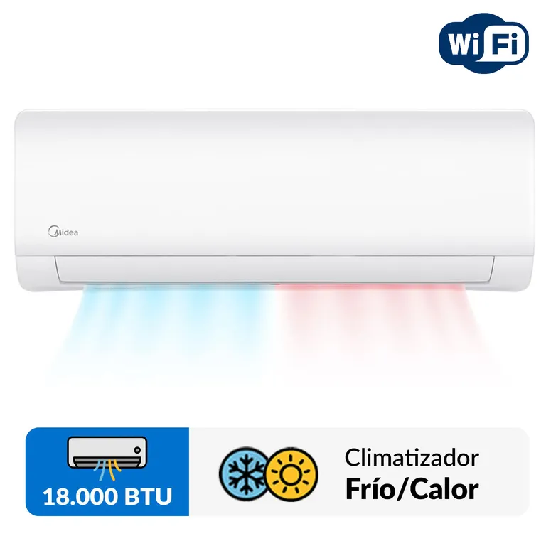 MIDEA - Aire Acondicionado Split Inverter 18000 BTU Xtreme DURA wifi ...
