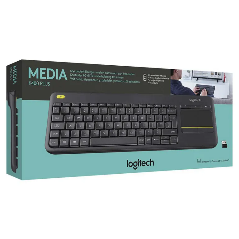 LOGITECH - Teclado inalámbrico K400 Plus Touch Pad | Ofertitas