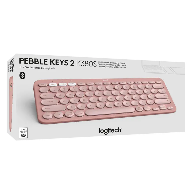 LOGITECH - Teclado bluetoth Pebble Keys 2 K380 rosado | Ofertitas