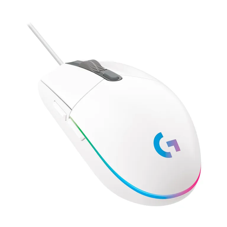 LOGITECH - Mouse gamer G203 Lightsync blanco | Ofertitas