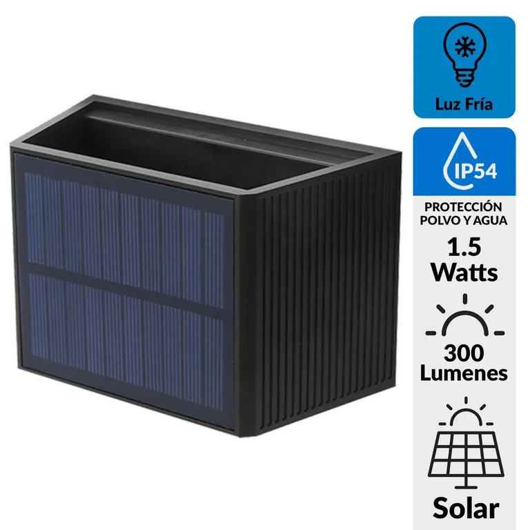 HALUX - Reflector de Muro Solar 1.5 W IP 54 300 lm Luz Fría | Ofertitas