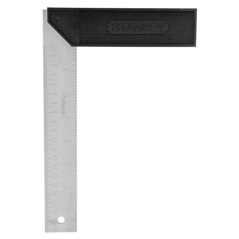 STANLEY - Escuadra Metálica Carpintería 8" Aluminio Negro | Ofertitas