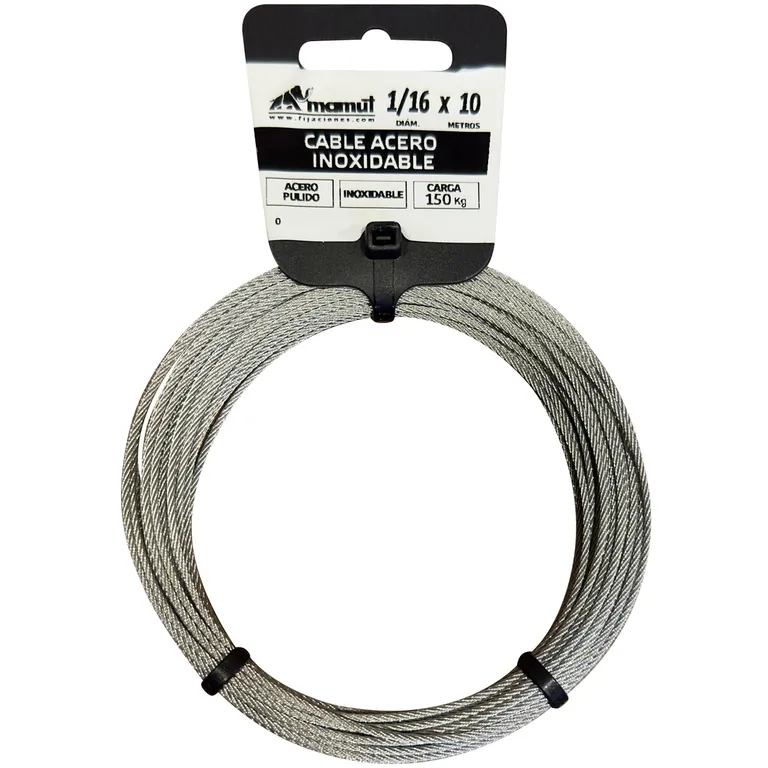 MAMUT - Cable Acero Inoxidable 7x19 1/16 " 10 m Acero | Ofertitas