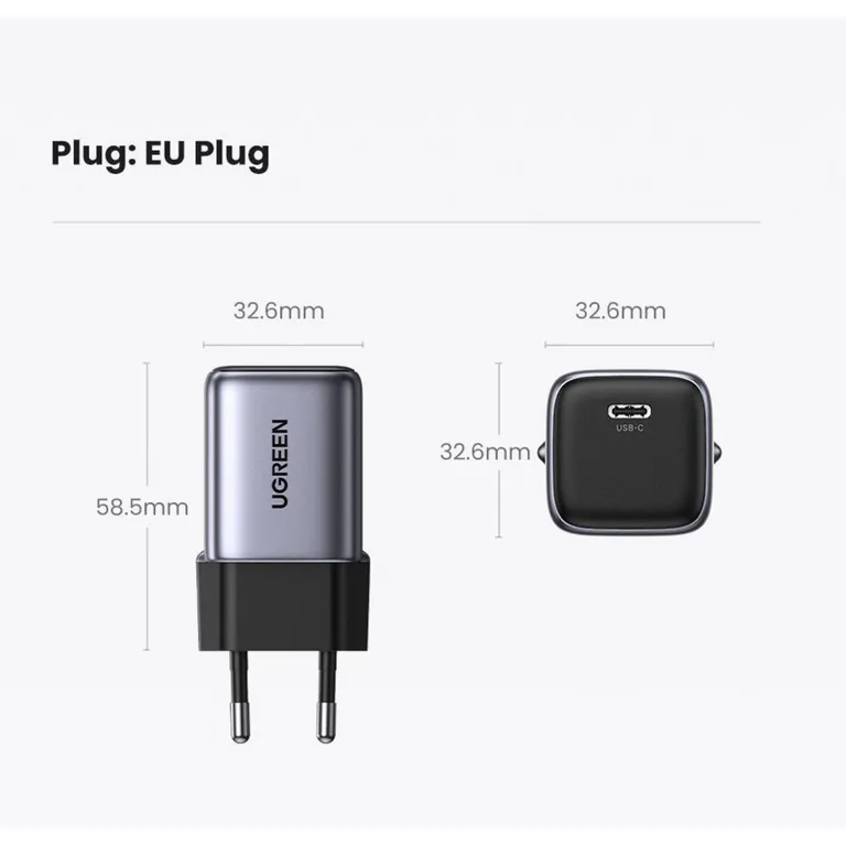 UGREEN - Cargador Mini USB-C 30W Nexode GAN Tech PD Gris CD319 | Ofertitas