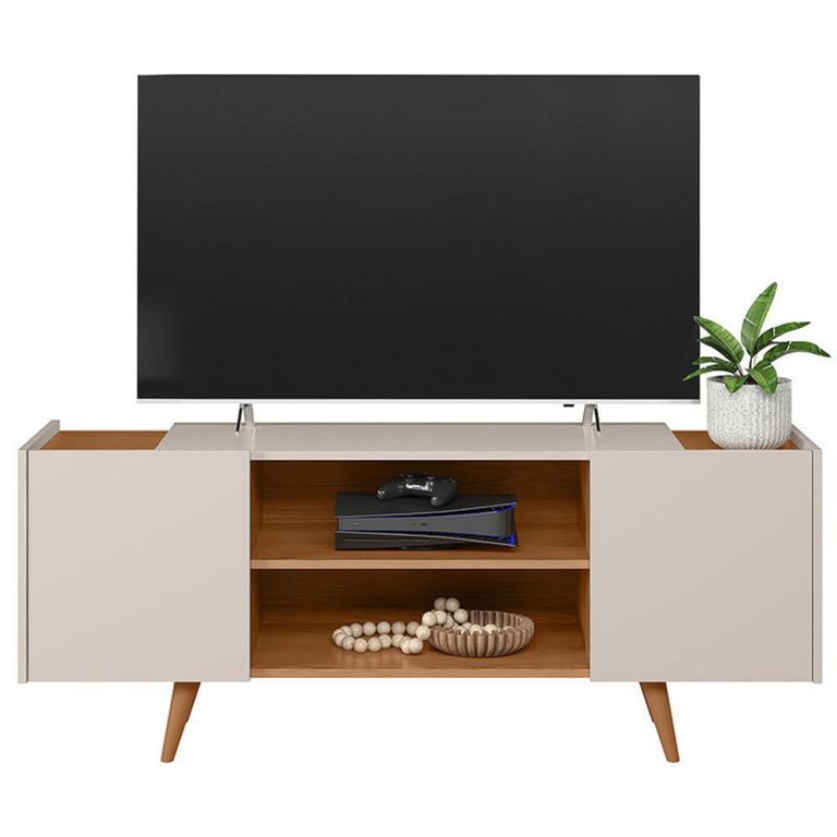 ALTAVISION - Rack TV 55 " River WH Blanco café 136x54.5x36.3 cm | Ofertitas
