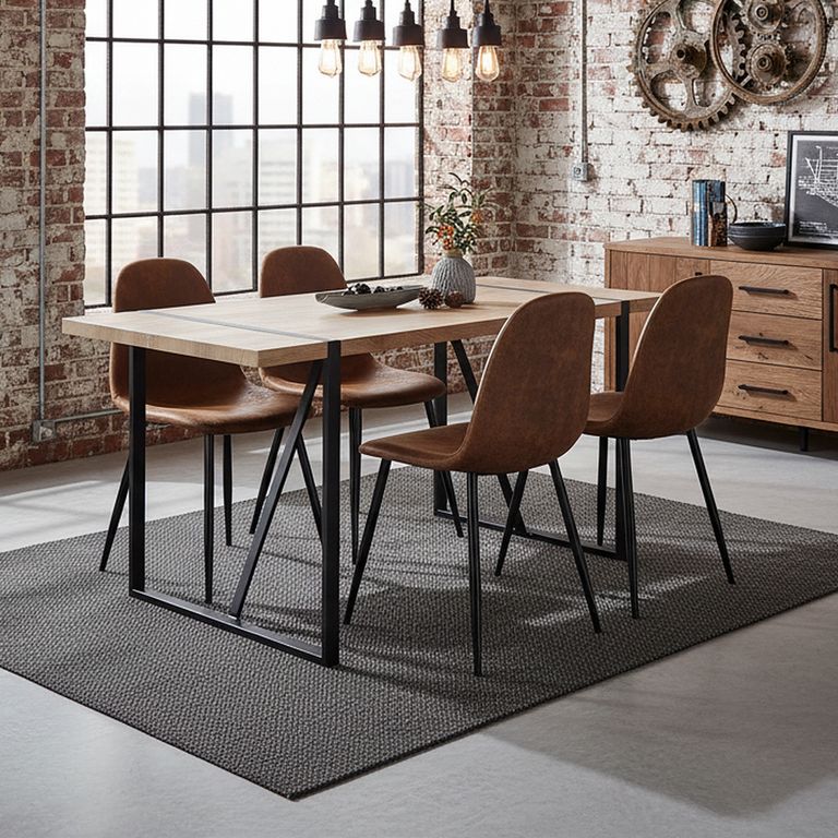 JUST HOME COLLECTION - Juego de Comedor Vexa 4 Sillas Mesa Rectangular ...