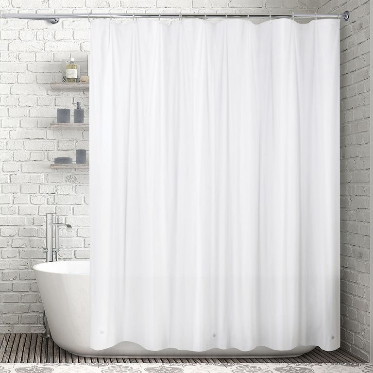 CASA BONITA - Forro Cortina Baño Blanco 190x195cm con Iman | Ofertitas