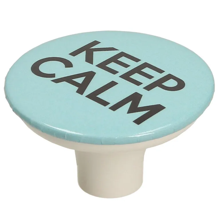 FIXSER - Pomo 49 mm abs gx01 azul keep calm | Ofertitas