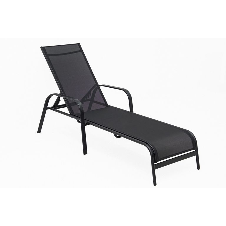 JUST HOME COLLECTION - Reposera Brooklyn Textileno Negro | Ofertitas